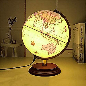 World Globes for Kids - Larger Size Educational World Globe with Stand Adults Desktop World Gobles Educational Toy for Children - Geography Learning Toy,B