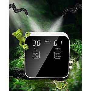 Reptile Humidifiers, Reptile Misting System, Reptile Mister Automatic with Timer, Terrarium Mister for Reptiles, Amphibians, Plants, Tank, Paludarium and Vivarium
