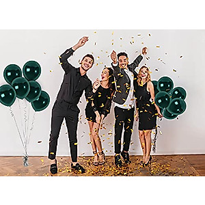 Treasures Gifted Fall Balloons Dark Teal Double Stuffed Balloons - Dark Emerald Green Layer Balloons 12 Inch Hunter Green Balloons - Dark Forest Green Balloons 36 Pack Autumn Party Decorations