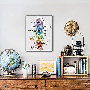 Chakra Meditation Yoga Poster Canvas Wall Art for Home/Bedroom/Meditation Studio/Yoga Studio Decor - Yoga Buddhist Art Canvas Print Wall Art Painting Ready to Hang Spiritual Gifts - Easel & Hanging Hook 12x15 Inch