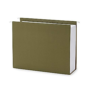 Blue Summit Supplies Extra Capacity Hanging File Folders, 25 Reinforced Hang Folders, Heavy Duty 4 Inch Expansion, Designed for Bulky Files and Charts, Letter Size, Standard Green, 25 Pack