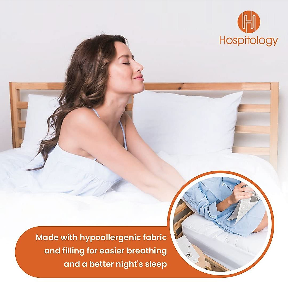 HOSPITOLOGY PRODUCTS Hypoallergenic Mattress Cover- Overstuffed - Deep Pocket - Goose Down Alternative Pillow Top Mattress Topper Queen - 60" W x 80" L