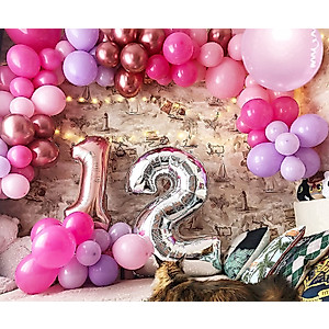 Hot Pink Balloon Arch kit Rose Gold Metallic Balloon Garland Latex Balloons Arch for Bridal Shower Mother's Day Baby Shower Wedding Birthday holiday Party Decorations Supplies for Girls and Women