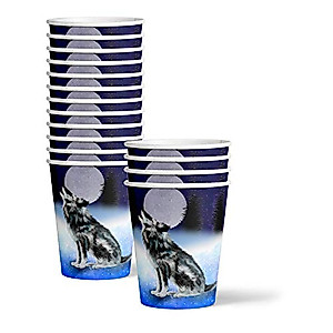 Wolf Birthday Party Supplies Set Plates Napkins Cups Tableware Kit for 16
