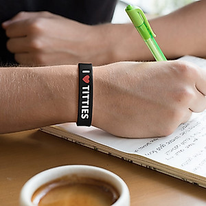 W B Funny I Love Boobies Bracelet Wristband 12-Pack