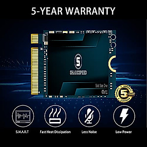 M.2 2230 SSD 256GB SSHARKSPEED NVMe PCIe Gen3.0X4 Internal Solid State Drive, Compatible with Steam Deck，Microsoft Surface pro 7/pro 8+/pro X/laptop3/laptop4/laptop Go, Ultrabook(256GB, 2230 Gen3.0)