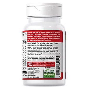 One Daily Womens and Men's Essential Multivitamin | 100 Mini Tablets | Non-GMO & Gluten Free | By Nature's Truth
