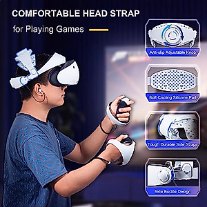 DEVASO Adjustable Head Strap for Playstation VR2, Reduced Pressure Lightweight PSVR2 Strap, Enhanced Support and Comfort in VR Headset Compatible with PS5 VR2