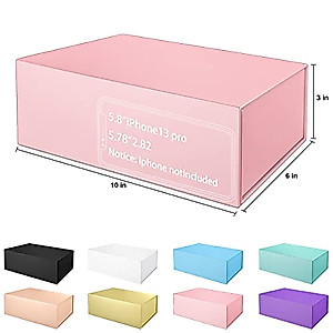 Pink Gift Box 10" x 6" x 3" with Magnetic Closure Lid Gift Box for Presents,Bridesmaid Gifts Box,Cute Box,Birthday Gift box,Luxury for Gift Packaging, Magnetic Gift Box for Wrapping Gifts (Pink)