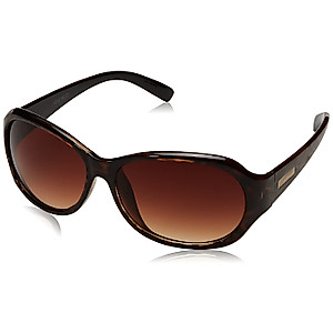 Nine West Women's Lucky Sunglasses Oval, Tortoise, 55 mm