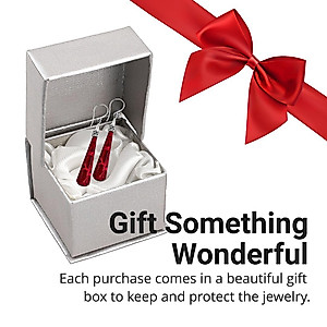 Shop LC Red Coral Dangle Earrings in 925 Sterling Silver - Boho Earrings for Women - Long Dangling Drop Statement Earrings Costume Jewelry for Women Birthday Gifts for Women