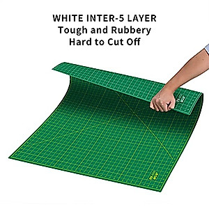 ArtAt Self Healing Cutting Mat: 48″x 36″ Green Double Sided PVC Non-Slip 5 Layers Craft Mat for Maximum Healing - Great for Sewing & Quilting & Scrapbooking and Craft & Art Projects