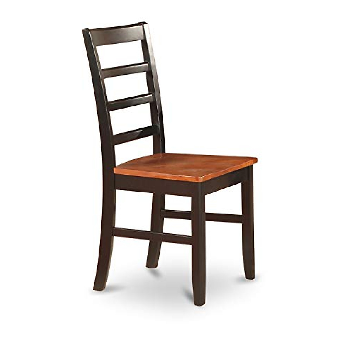 East West Furniture HLPF5-BCH-W 5 Piece Dining Room Furniture Set Includes a Round Dining Table with Pedestal and 4 Wood Seat Chairs, 42x42 Inch, Black & Cherry