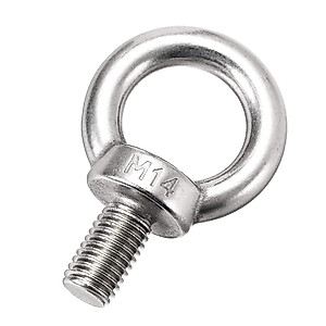 uxcell Lifting Eye Bolt M14 x 25mm Male Thread 304 Stainless Steel for Hanging, Pack of 1
