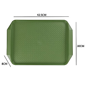 EudokkyNA Colored Service Tray Set of 6, Fast Food Plastic Trays