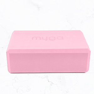 Myga High Density, Soft Cork Yoga Block (Dusty Pink) - Lightweight, Non-Slip, Portable and Odor Resistant Stretching Blocks for Splits