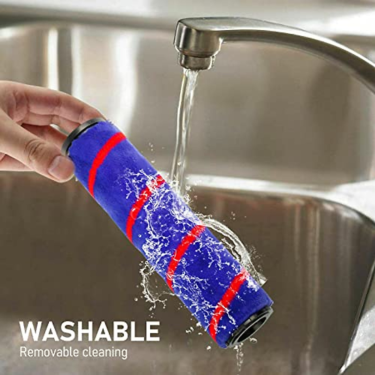 ALSTON Soft/Hard Roller Floor Brush Motorhead Attachment Vacuum Cleaner Head Replacement for Dyson V7 V8 V10 V11 V15 with LED Headlight and Triger Lock