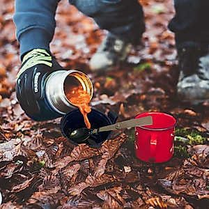 LUNCHALOT Thermos for Hot Food in a Bag - 2 Set 17 & 24 Oz Insulated Soup Lunch Box Container Adults Vacuum Stainless Steel Jar & Foldable Spoons - Blue Wide Mouth Flask for