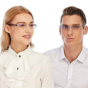 Viseng 3 pairs of reading glasses, blue light blocking glasses, computer reading glasses for men and women, fashionable rectangular one-piece glasses frame+2.5