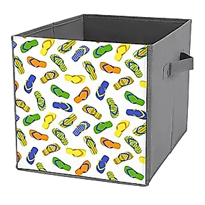 Beach Flip-Flops Collapsible Storage Bins Basics Folding Fabric Storage Cubes Organizer Boxes with Handles