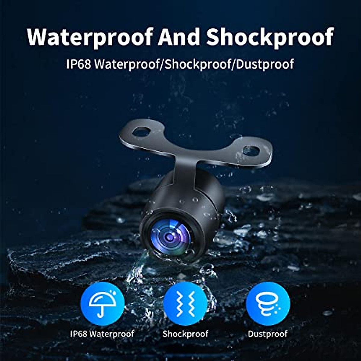 HD Wide Angle Automatic CMOS Car Rear Front Side View Reverse Backup Camera Rear Monitor Parking Assistance Camera Waterproof Universal Reverse Camera with 2 Installation Option for Cars