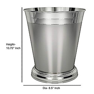 nu steel Lighthouse Metal Trash Can Wastebasket, Garbage Container Bin for Bathrooms, Powder Rooms, Kitchens, Home Offices -Shiny/Brushed Nickel