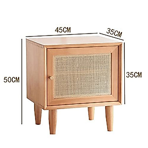 HIGOH Bedside Table Solid Wood Bedside Table Bedside Table Corner Desk Bedroom Drawer Apartment Locker Magazine Bookcase Rack