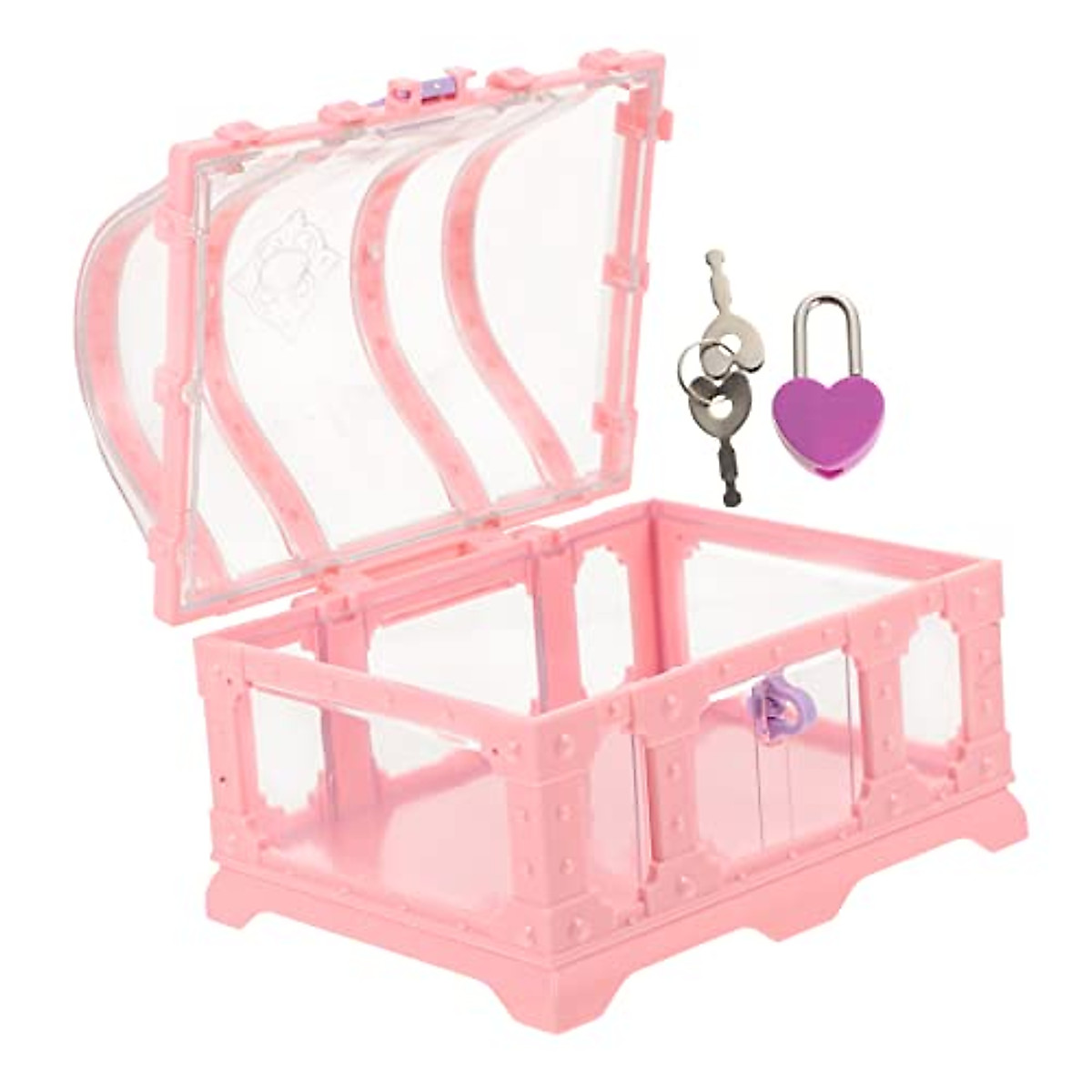 Operitacx Girl 3pcs Box Treasure Chest Pink Storage Box Plastic