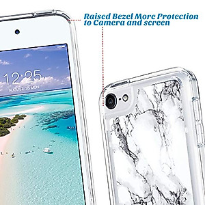 ULAK iPod Touch 7 Case, iPod Touch 6 Case Marble, iPod Touch 5 Case Slim Anti-Scratch Clear Case with Shockproof Bumper, Hybrid Protective Cases for iPod Touch 7th/6th/5th Generation, Marble Pattern