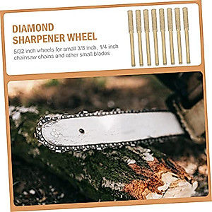Angoily 8 Pcs Chainsaw File Deburring Tool Electric Sharpener Chain Tool Burr Grinding Burr Grinding File Home Sharpener Practical Diamond Chainsaw Sharpener Diamond Sharpening Wheel Pack