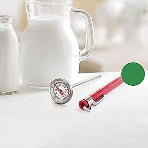 Food Thermometer, Kitchen Food-Cooking Meat Coffee Thermometer Stainless Steel Dial Tools, 1 Pieces Immediate Read Pocket Thermometer for Milk Coffee Tea Cold Drinks Silver