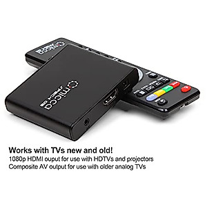 Micca Speck G2 1080p Full-HD Digital Media Player for USB Drives and SD/SDHC Cards, Digital Signage, H.264/AVC MP4 MKV Videos MP3 Music JPG Photos, HDMI and AV Output, Auto Play and Resume