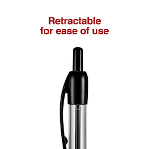 Staples Retractable Ballpoint Pen, Medium Point, 0.7mm, Black Ink, Dozen (50793)