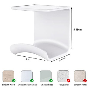 HomeMount Headphone Hook Under Desk - Headphone Holder Under Table, Adhesive Gaming Headphone Stand Hanger Desk Mount for Most Headphone（White）