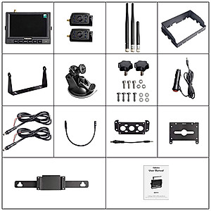 Haloview MC5111-2 Hitch Camera 5'' LCD 720P HD Digital Wireless Backup Camera System Rear View Monitor and IP69K Waterproof Reversing Built in DVR Kit for Trucks/Trailer/Bus/RVs/Pickups/Camper/Vans