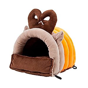 Mipcase Hamster Pet Hamster Squirrel Hedgehog Sleeping Winter Cotton House Shape Shaoed L Guinea Size Habitat Rabbit Animal Animals Small Warm Adorable for Rat Chinchilla Elk Pig Bedding Bed