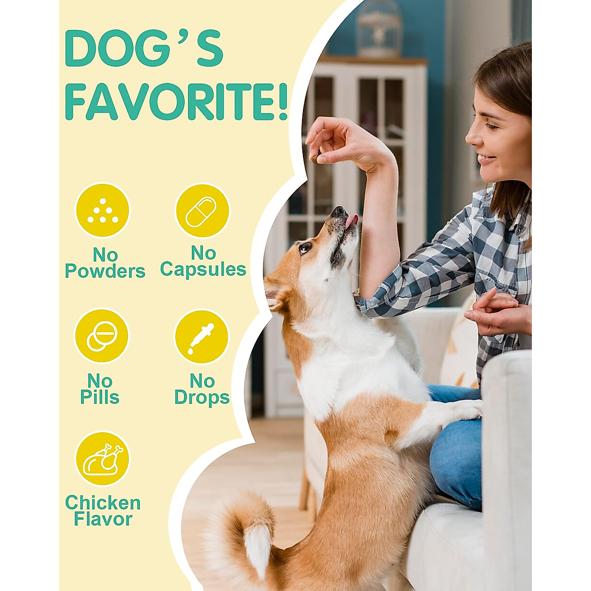 Skin and Coat Chews for Dogs - Omega 3 Supplement for Dogs with EPA & DHA Fatty Acids- Fish Oil Chews for Dogs with Salmon Oil & Vitamins - Dog Itchy, Dry & Shedding Skin Relief- Chicken, 120 Chews