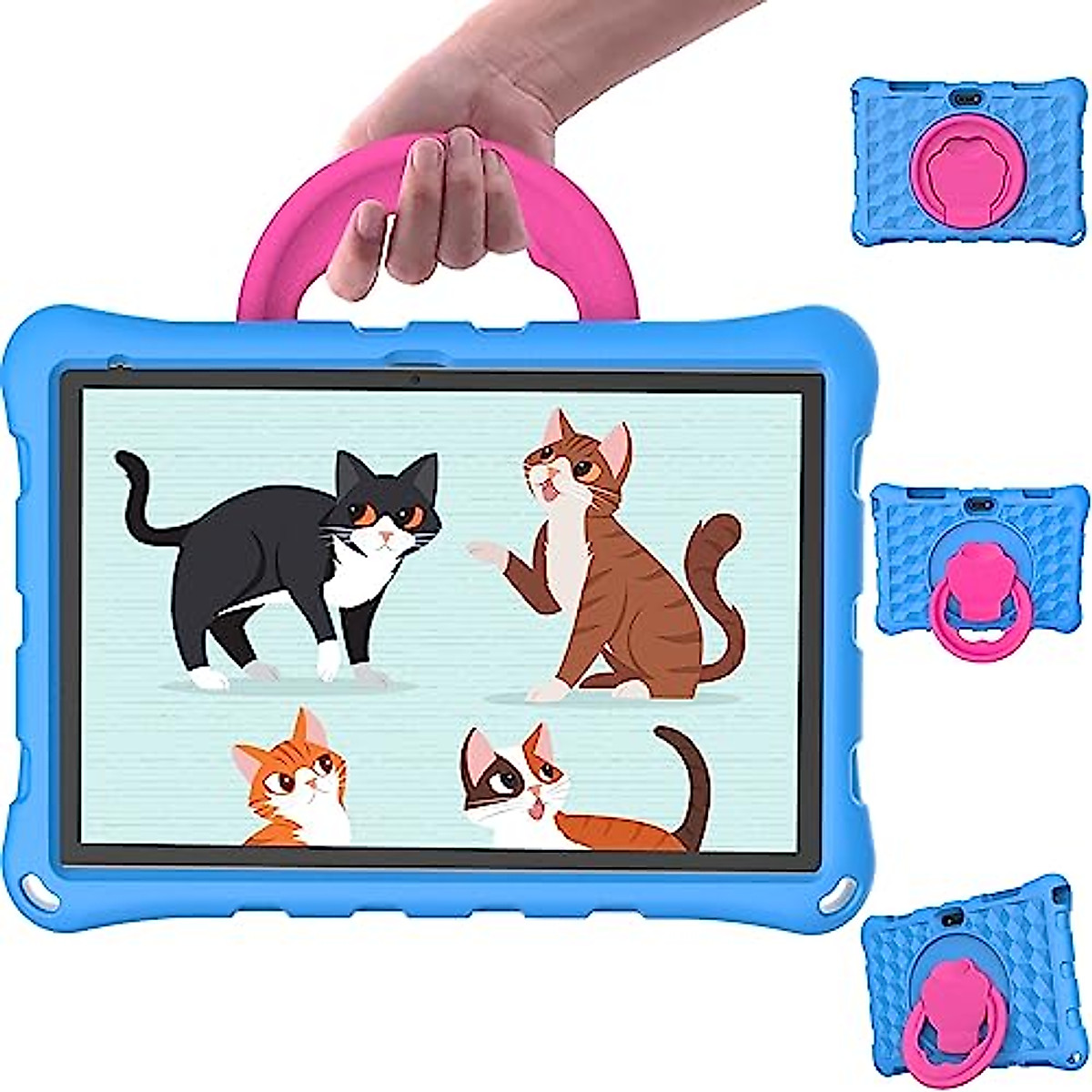 Kids Tablet 10 inch, Android 11 Tablet for Kids, 32GB ROM+2GB RAM, 1.5GHz Quad-core Toddler Tablet, 1280x800 IPS HD Eye-Care Touch Screen, 6000mAh Battery, 8MP Camera Tablets PC with Kid-Proof Case.
