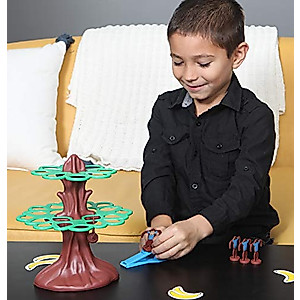 Pressman Jumpin' Monkeys: Catapult Your Monkeys Into The Tree to Win, Multi, 5"