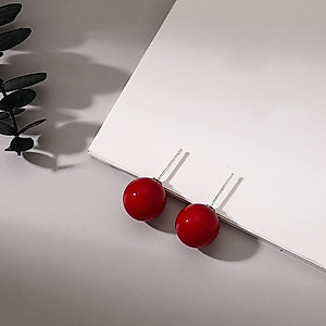 lureme 4 Pairs Round Simulated Shell Pearl Stud Earrings Pack (er006323-2)