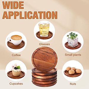 Gejoy 20 Pcs Wooden Coasters for Drinks 5 Inch Natural Acacia Wood Coaster Set Stackable Round Coasters Bulk for Coffee Tabletop Protection for Any Kind of Cups Housewarming Gifts Home Bar Table Decor