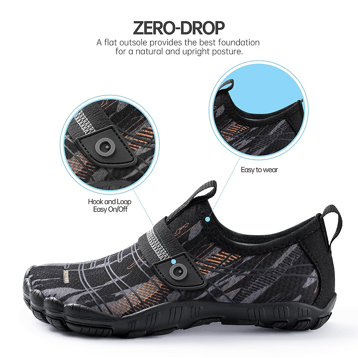 SEEKWAY Barefoot Water Shoes for Kids - Wide Toe Box and Quick-Dry Sand Shoes Toddler for Hiking Swim Beach Pool Kayak Sport Accessories, Camping Essentials Must-Haves for Boys Girls Sizes