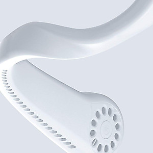 Bladeless Neck Fan, Bendable Neck Hanging Cooler, USB Rechargeable Hand Free and Blade Free Personal Fan with Turbine Ventilator 3 speeds adjustable Neckband Fan For Running/Sports & Travel (White)