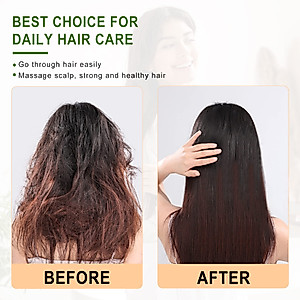 MRD Hair brush, Natural Bamboo Paddle Detangling Hairbrush, Massage Scalp Thick/Thin/Curly/Dry Hair For Women & Men Yellow