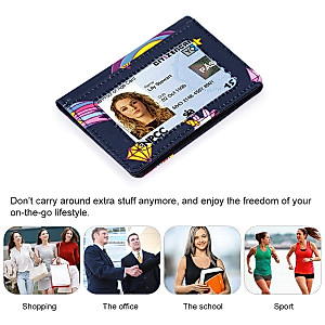 KAMO Slim Minimalist Wallet - Front Pocket Wallets with ID Window Wallet for Men Women Lady Girl Teens