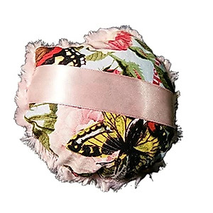 Victorian Rose Design Powder Puff for Dusting Powder Large 4 1/2 Inch Diameter