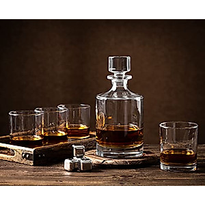 Verolux Whiskey Decanter 2 Sets in Gift Box - Christmas Holiday, Birthday gifts for men and women - Home Bar Accessories for Bourbon, Scotch, Liquor, Whisky, Gin, Rum, Tequila, Vodka and Brandy