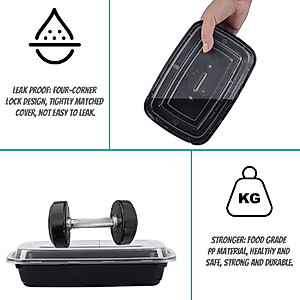 Meal Prep Container, 26 oz [50 Pack]-Single 1 Compartment Food Meal Prep Containers Reusable, BPA Free Extra-thick disposable Food Storage Containers with Lids Microwave Dishwasher Freezer Safe