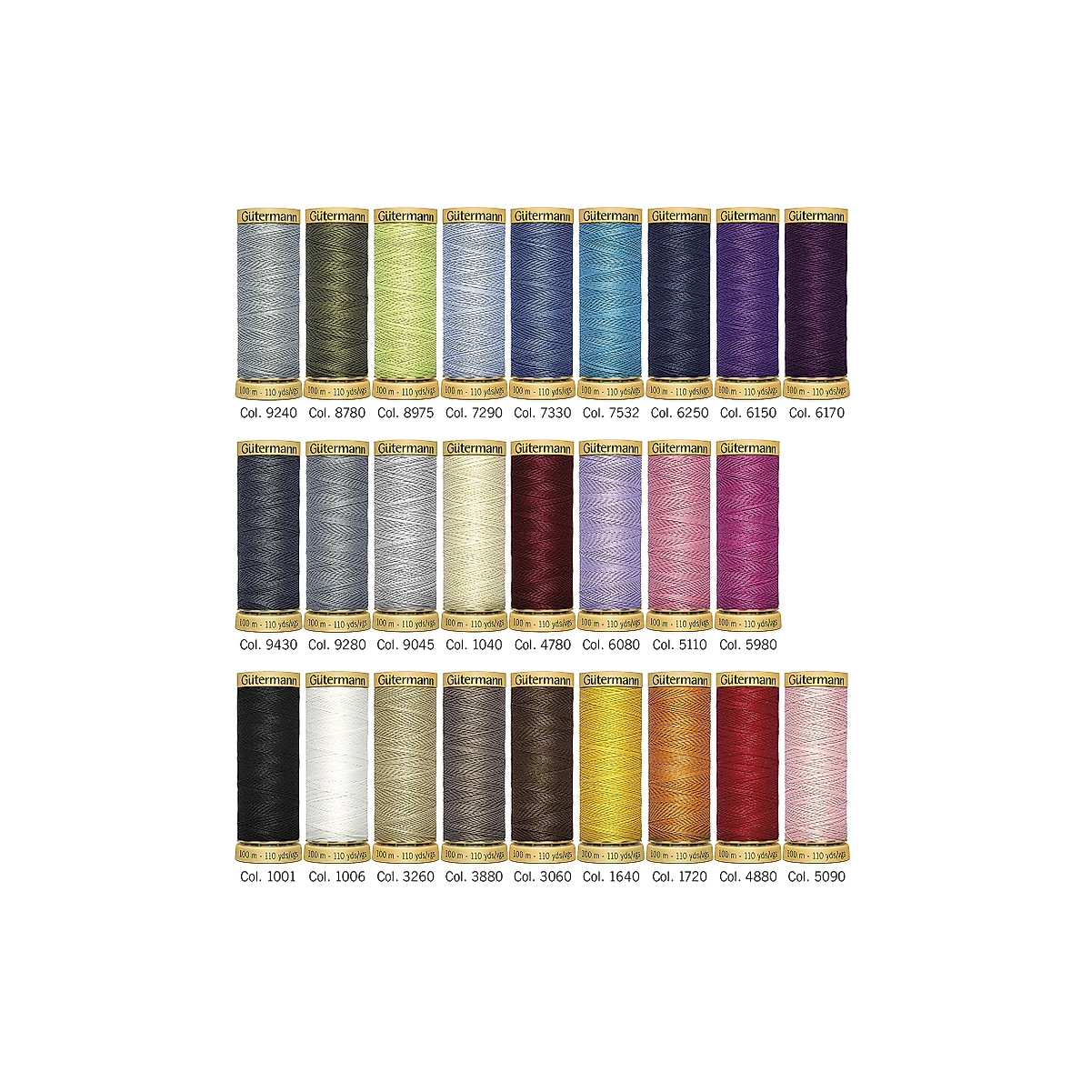 Gutermann Spool Box 26 Cotton Thread Set, Assorted Colors