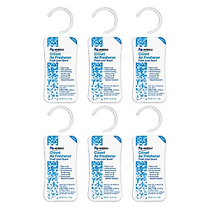 airBOSS Closet Air Freshener, Continuously Releases Fragrance, Fresh Linen, 4 Oz Hanger (Pack of 6)